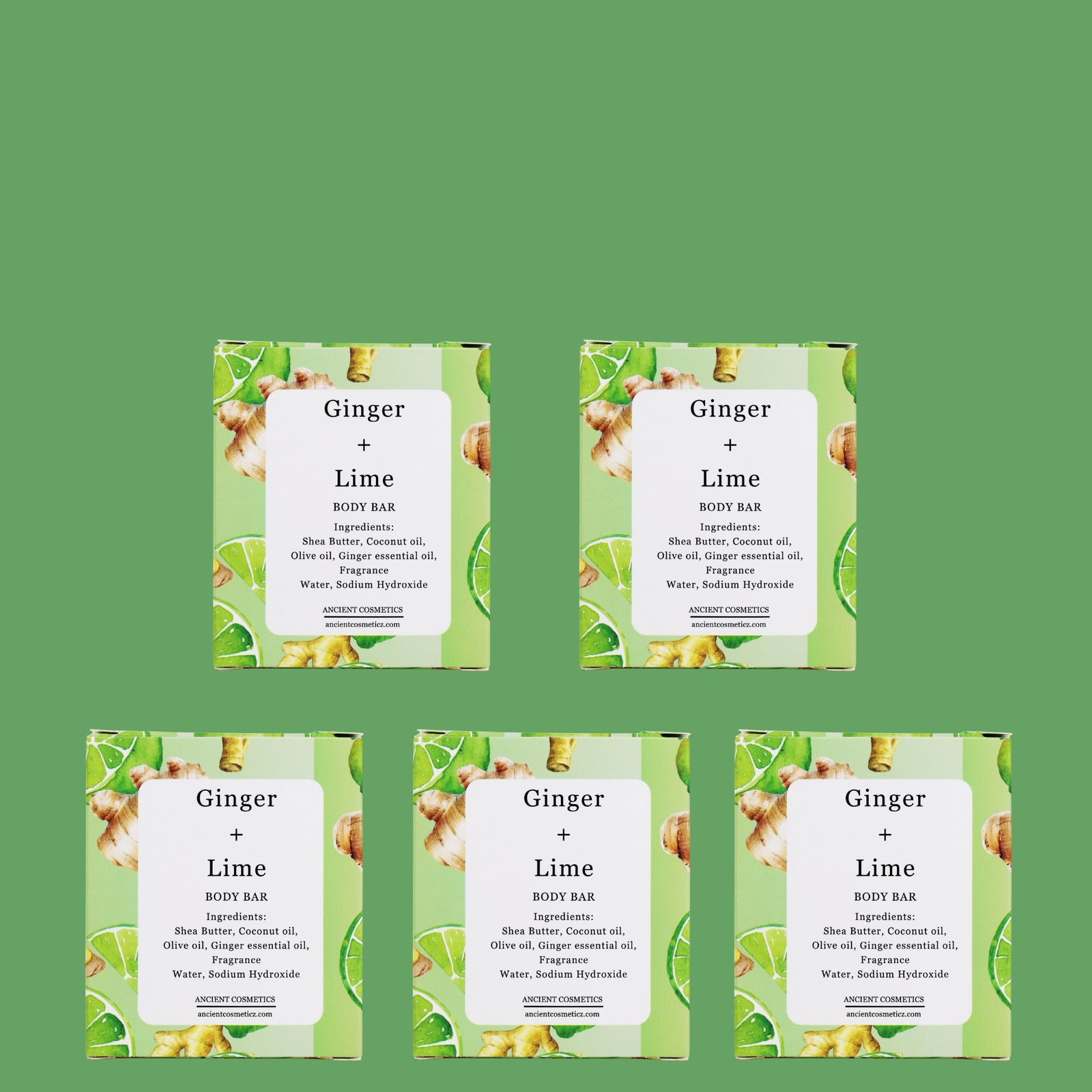 5 Bar Bundle - Ginger+Lime Body Bar